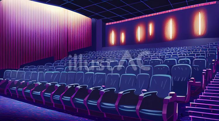 映画館の座席の風景画_青い座席のシアターイラスト - No: 23676326｜無料イラスト・フリー素材なら「イラストAC」
