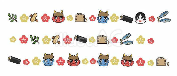 Free Vectors | Three types of Setsubun line materials