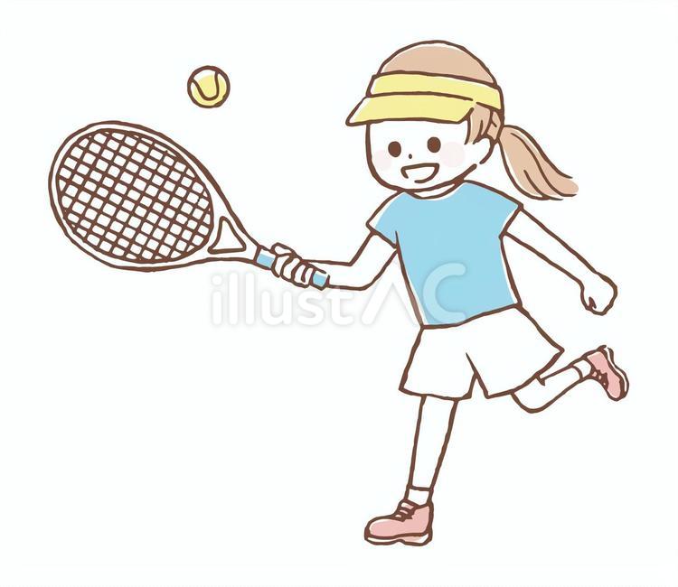 テニスをする女の子イラスト - No: 26163418｜無料イラスト・フリー素材なら「イラストAC」