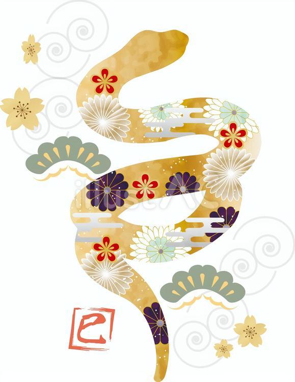 巳年の美しいイラストイラスト - No: 25773501｜無料イラスト・フリー素材なら「イラストAC」