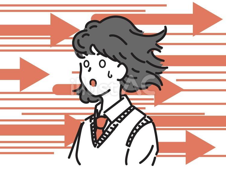 駆け抜ける情報量に呆然とする女子生徒イラスト - No: 24949052｜無料イラスト・フリー素材なら「イラストAC」