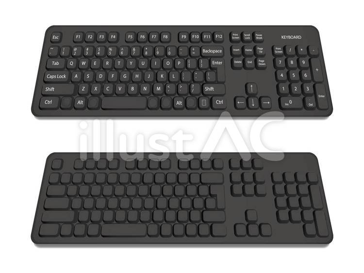 Free Vectors | Illustration of a black PC keyboard seen from the front