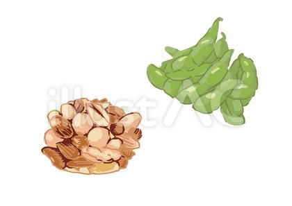 枝豆とナッツイラスト - No: 22752448｜無料イラスト・フリー素材なら「イラストAC」