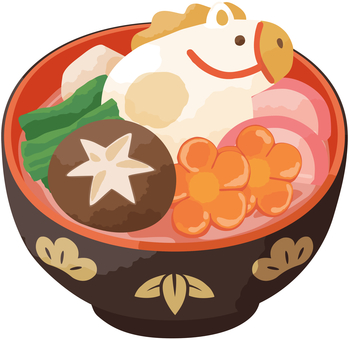 馬の水引きとかわいい縁起物の年賀状イラスト - No: 27158438｜無料イラスト・フリー素材なら「イラストAC」