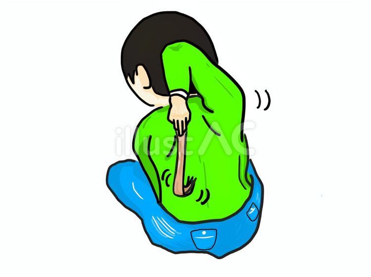 背中をかく人イラスト - No: 23466980｜無料イラスト・フリー素材なら「イラストAC」