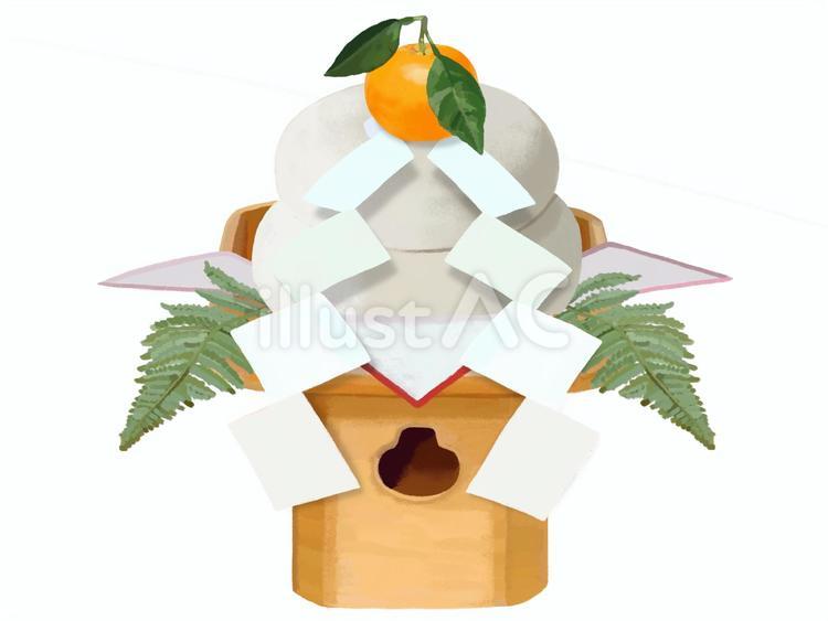 鏡餅（御幣、四方紅、裏白、三方）イラスト - No: 24426988｜無料イラスト・フリー素材なら「イラストAC」