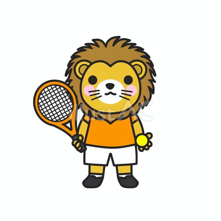 Free Vectors | Lion holding a tennis racket and ball