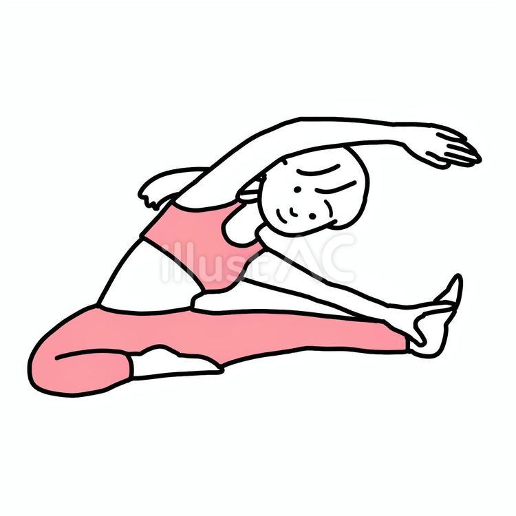 シンプルストレッチする女性イラスト No 24130147/無料イラスト フリー素材なら「イラストac」