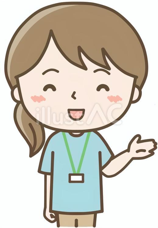 こちらですポーズの女性スタッフ_上半身イラスト - No: 24335036｜無料イラスト・フリー素材なら「イラストAC」