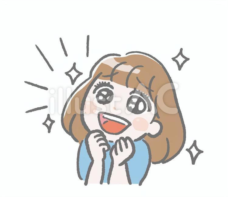 感動している女性イラスト - No: 22706551｜無料イラスト・フリー素材なら「イラストAC」