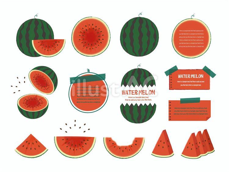 Free Vectors | Watermelon illustration set ②