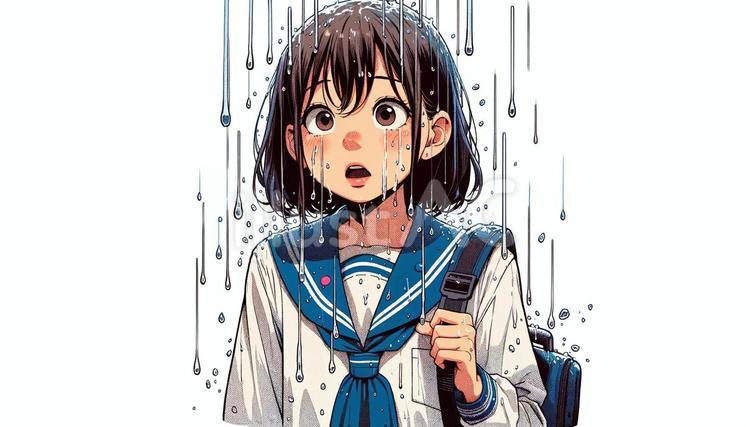 Free Vectors | High school student gets soaked without an umbrella due ...