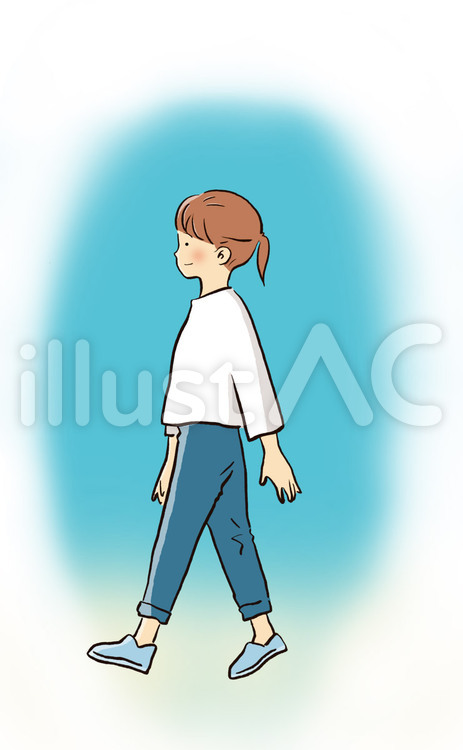 歩く女性 1イラスト - No: 1504677｜無料イラスト・フリー素材なら「イラストAC」