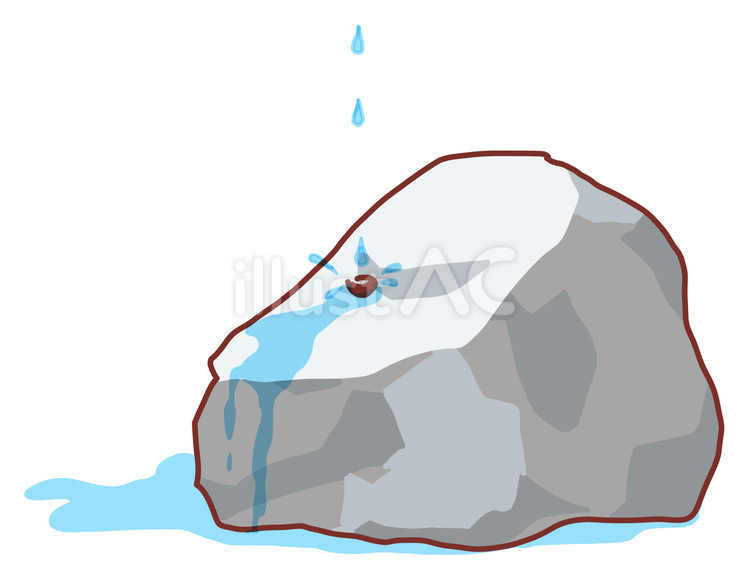 水滴と岩のイラスト(涓滴岩を穿つ)イラスト - No: 25293054｜無料イラスト・フリー素材なら「イラストAC」