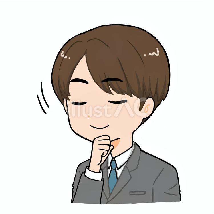 うなずくスーツ姿の男性イラスト - No: 24806180｜無料イラスト・フリー素材なら「イラストAC」