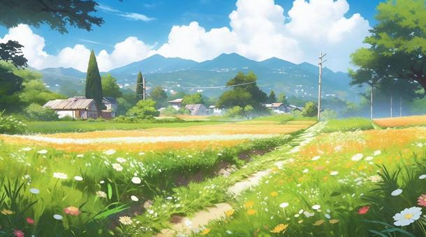 夏の田園風景イラスト／無料イラスト/フリー素材なら「イラストAC」