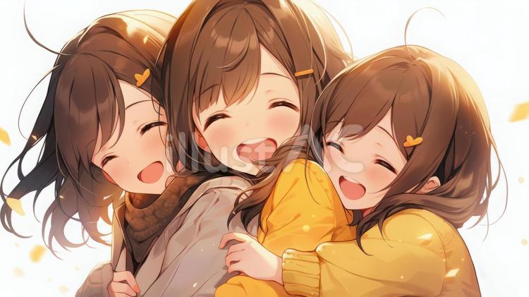 三姉妹イラスト - No: 24100863｜無料イラスト・フリー素材なら「イラストAC」
