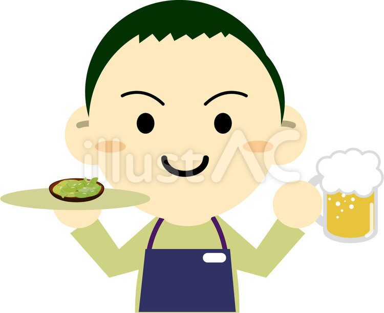 居酒屋・飲食店で働く男性イラスト No 540134｜無料イラスト・フリー素材なら「イラストac」 