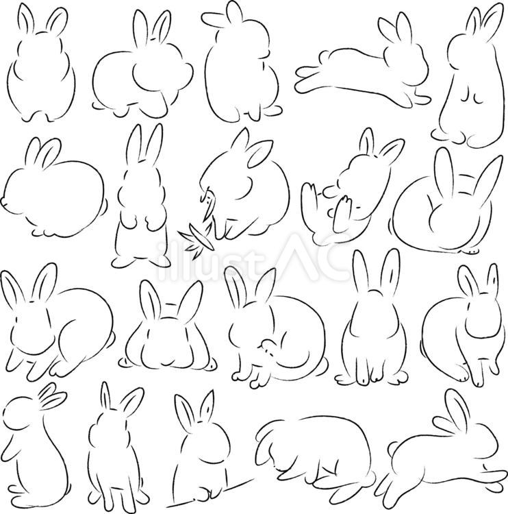 免費矢量 | 各種姿勢的兔子
