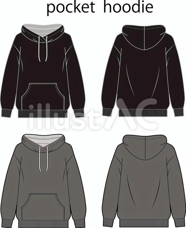 ポケットフーディパーカーイラストイラスト No 22170870｜無料イラスト・フリー素材なら「イラストac」 