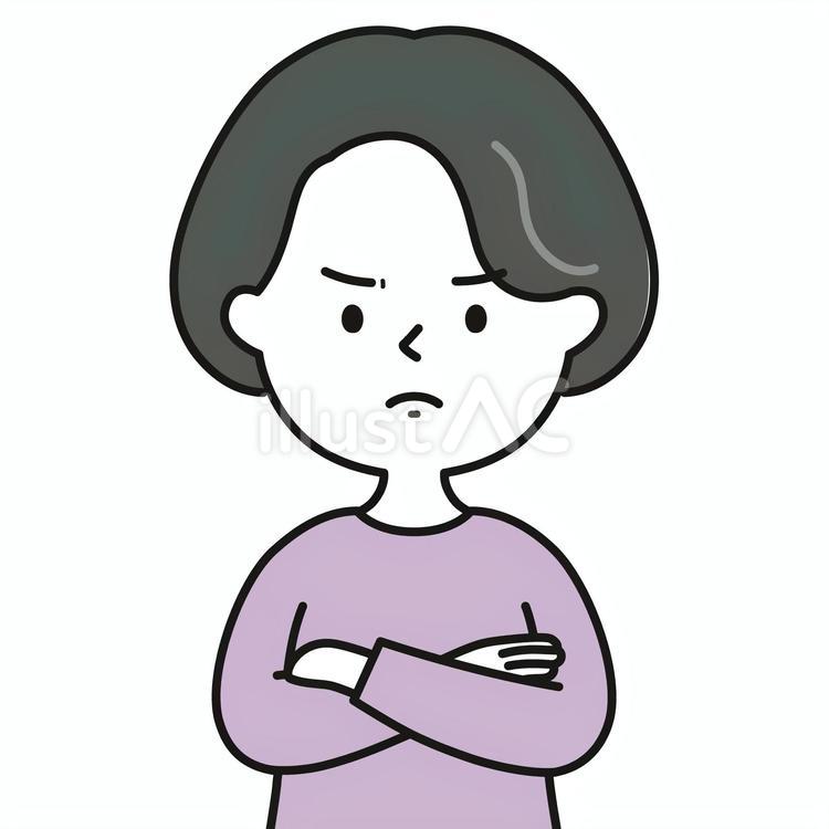 Free Vectors | Gray bob woman upper body arms crossed_white face 3A