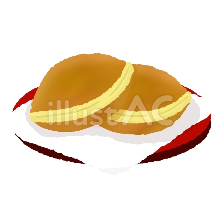 どら焼き二個②イラスト - No: 1479056／無料イラスト/フリー素材なら「イラストAC」
