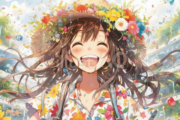 満面の笑みの女性イラスト No 24253636|無料イラスト・フリー素材なら「イラストac」