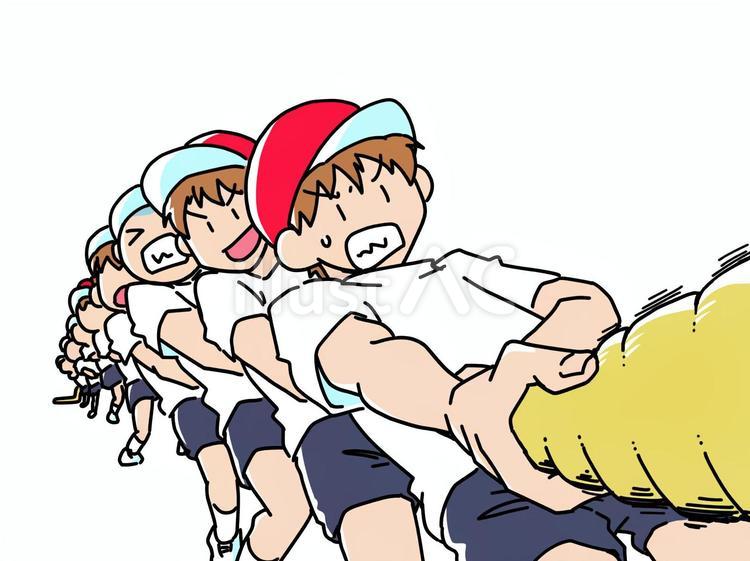運動会 綱引き 赤組イラスト No 24446162|無料イラスト・フリー素材なら「イラストac」
