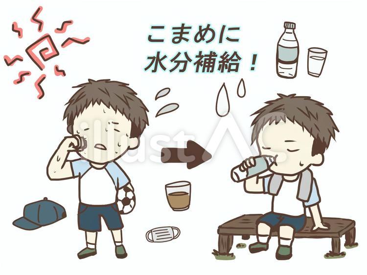 シンプル こまめに水分補給！（カラー）イラスト - No: 22942294｜無料イラスト・フリー素材なら「イラストAC」