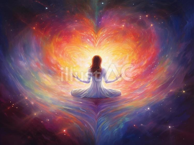 Free Vectors | Meditation image connecting with the universe 02