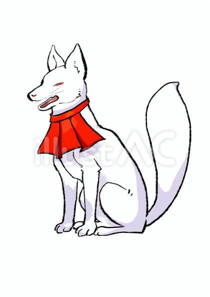 白狐 阿イラスト No 23960321｜無料イラスト・フリー素材なら「イラストac」