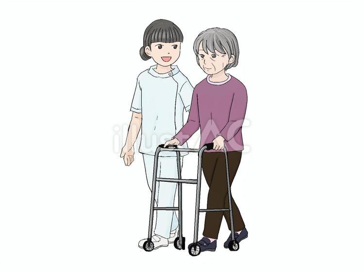 付き添い歩行イラスト - No: 24365310｜無料イラスト・フリー素材なら「イラストAC」