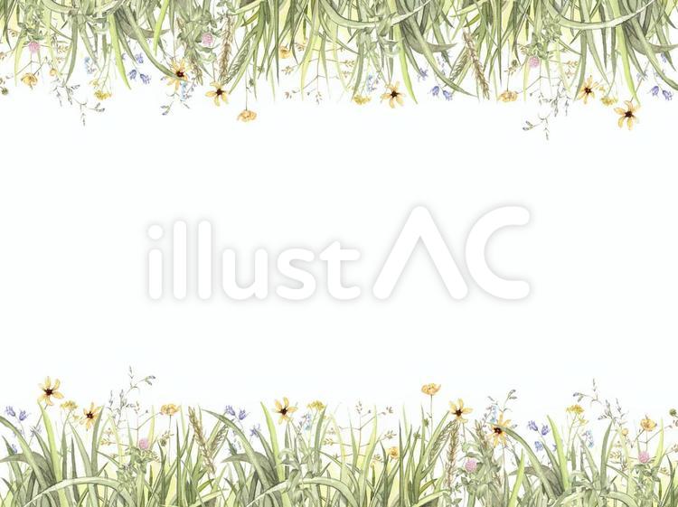 花枠492－草原の風景イラスト - No: 1909444｜無料イラスト・フリー素材なら「イラストAC」