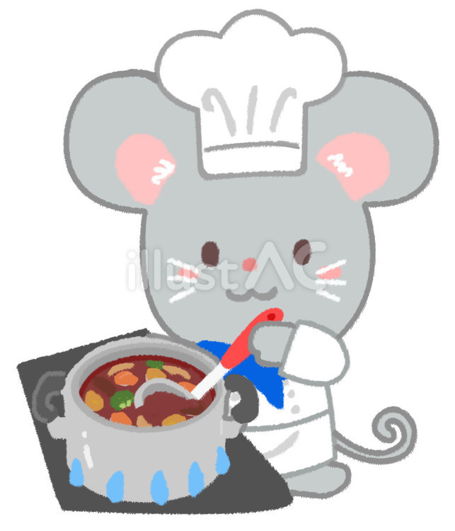 Free Vectors | A mouse mixing beef stew on the stove