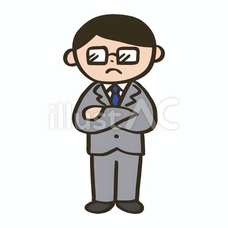 腕組みをして考えるスーツの男性イラスト No 22994720/無料イラスト フリー素材なら「イラストac」