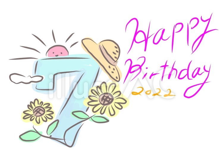 7月の誕生日カードイラスト - No: 22692867｜無料イラスト・フリー素材なら「イラストAC」