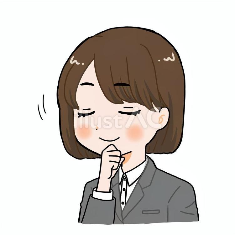 うなずくスーツ姿の女性イラスト - No: 24808810｜無料イラスト・フリー素材なら「イラストAC」
