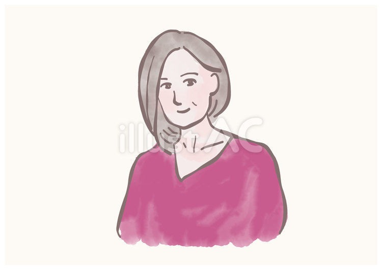 水彩で描いたおしゃれな高齢女性イラスト No 24326580|無料イラスト・フリー素材なら「イラストac」
