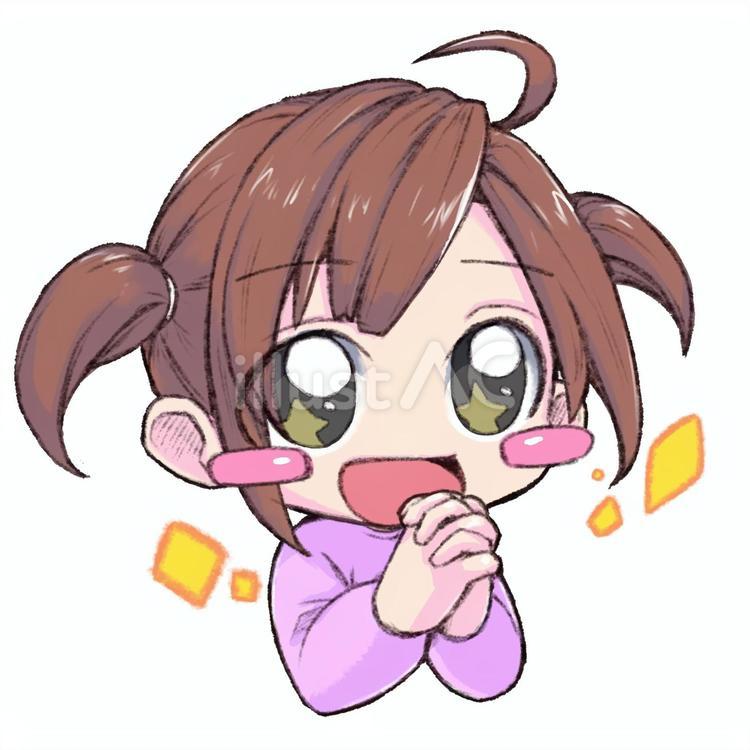目を輝かせる女の子イラスト No 24601782|無料イラスト・フリー素材なら「イラストac」