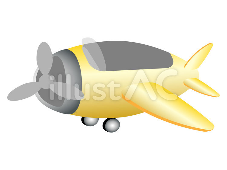おもちゃの黄色い飛行機イラスト No 22914035／無料イラストフリー素材なら「イラストac」 