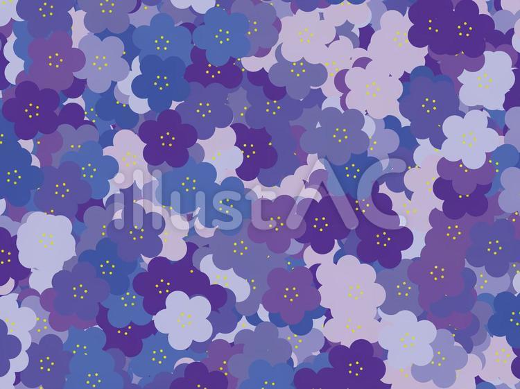 重なり合った紫色の多数の花イラスト - No: 2467268｜無料イラスト・フリー素材なら「イラストAC」