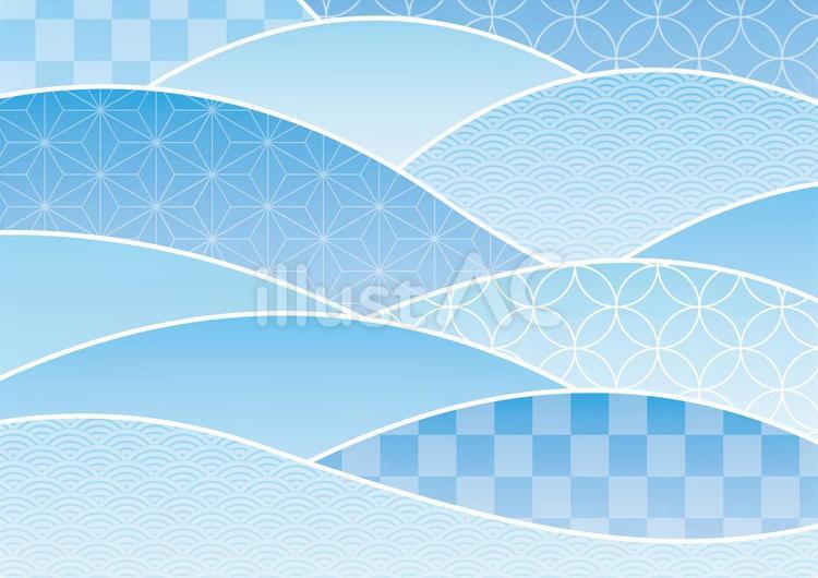 Free Vectors | Blue wave image Japanese pattern background material
