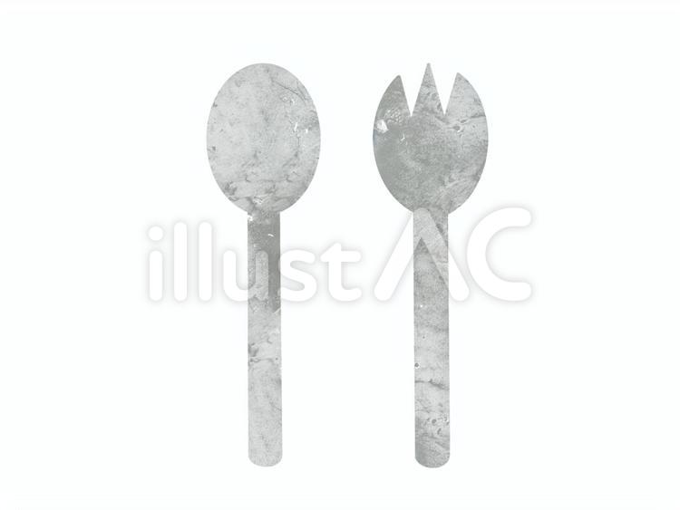 スプーンとフォークイラスト - No: 22248023｜無料イラスト・フリー素材なら「イラストAC」