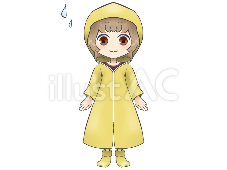 黄色いレインコートを着た女の子イラスト No 2576490/無料イラスト フリー素材なら「イラストac」