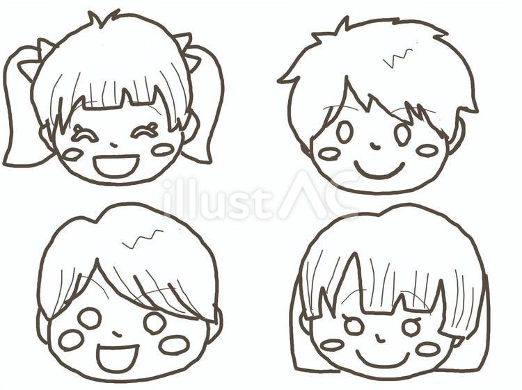 人物ぬりえイラスト - No: 25811709｜無料イラスト・フリー素材なら「イラストAC」