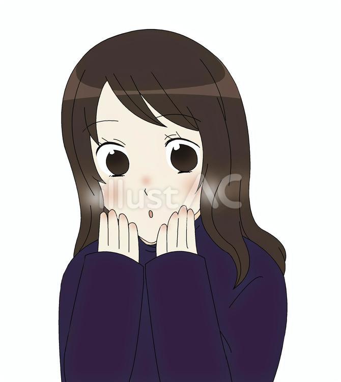 手を温める女の子イラスト - No: 23180725／無料イラスト/フリー素材なら「イラストAC」