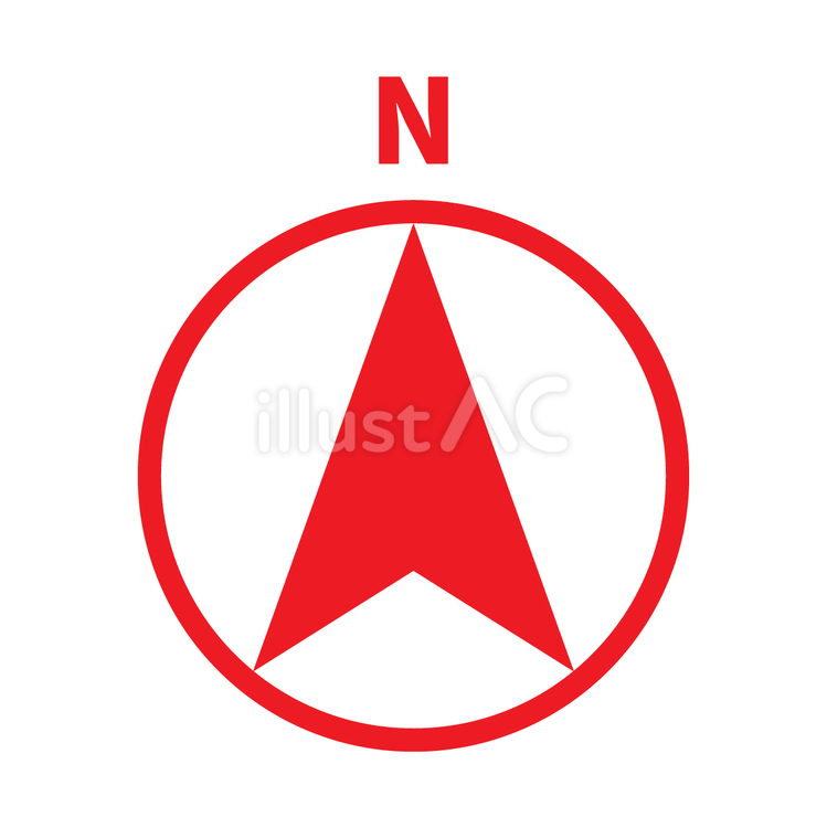 方位マーク 赤イラスト - No: 24275637｜無料イラスト・フリー素材なら「イラストAC」
