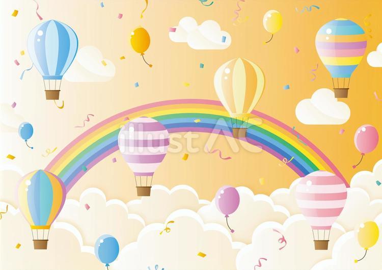 Free Vectors | Rainbow and balloon pop background material