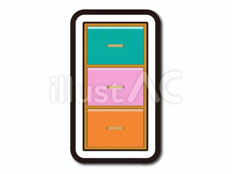 三段収納ボックスイラスト - No: 1408989／無料イラスト/フリー素材なら「イラストAC」
