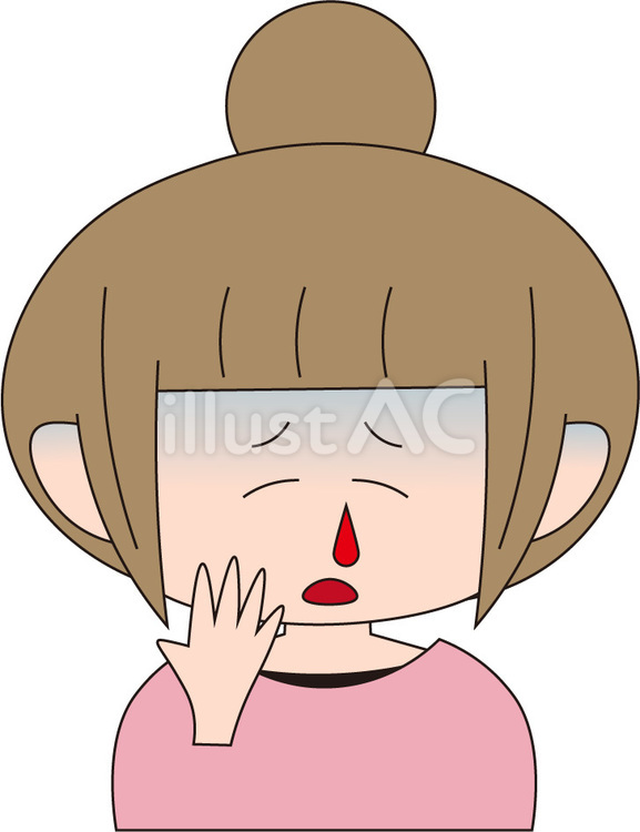 鼻血 女性イラスト - No: 23432369｜無料イラスト・フリー素材なら「イラストAC」